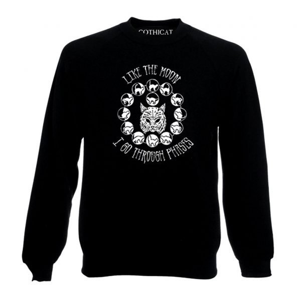 Meow Phases - Sweater - GOTHICAT - GOTH FELINE KVLT